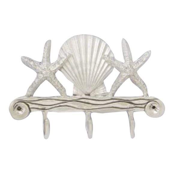 Basic Spirit | Accents | Pewter Starfish Scallop Seashell Triple Key ...